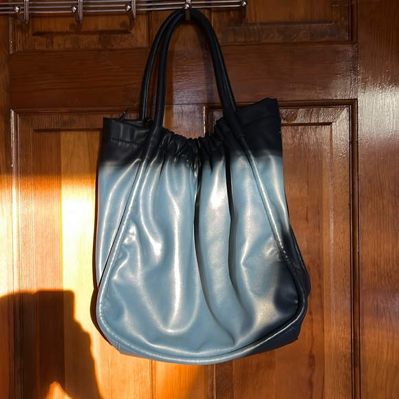 Lulu Dharma | Bags | Lulu Dharma Blue Vegan Leather Carry All ...